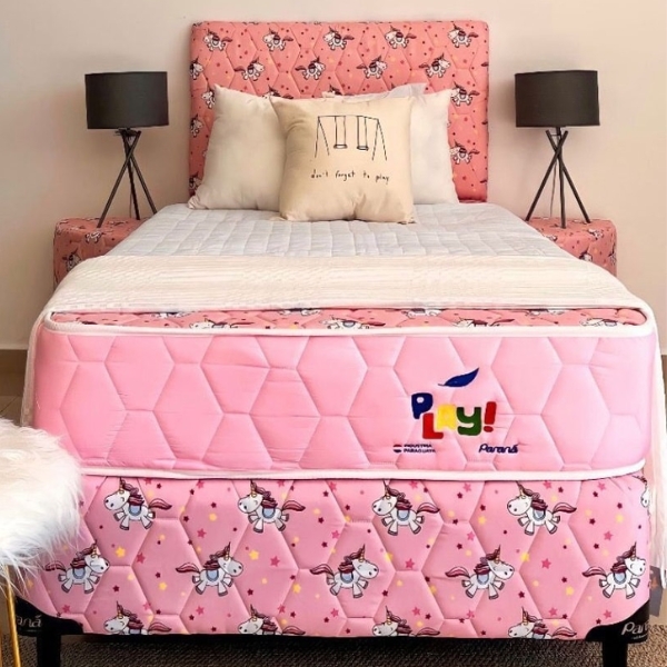 SOMIER PLAY UNICORNIO 1.00X1.90 BASE+COLCHON+CABECERA PARANA